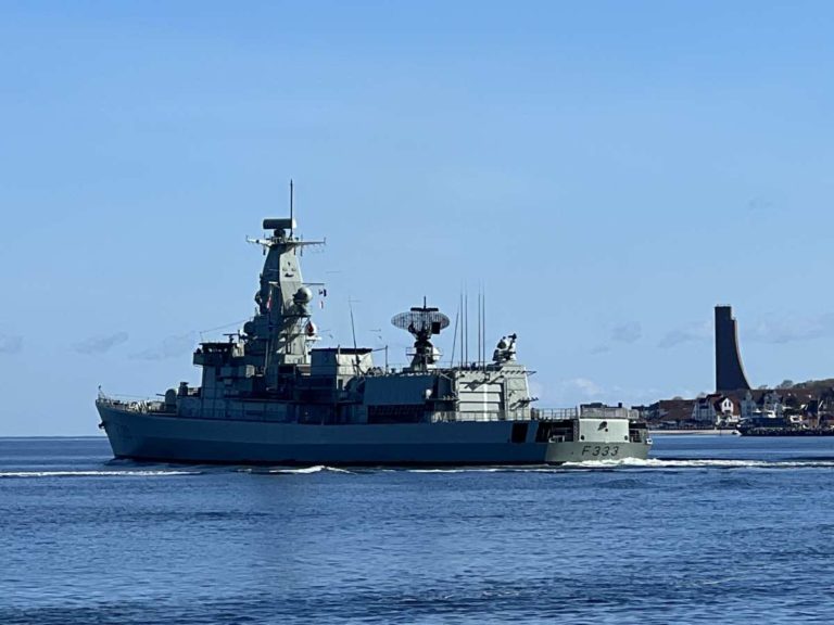 Frigate F 333 Bartolomeus Dias leaves the naval base in Kiel for the ...