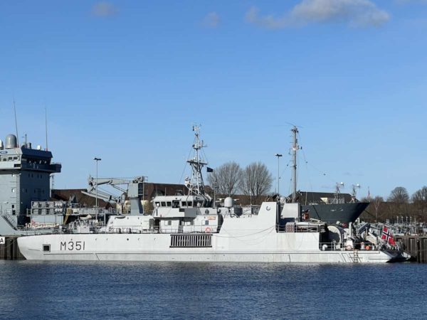 Naval vessels at the naval base in Kiel on February 19, 2023 ...