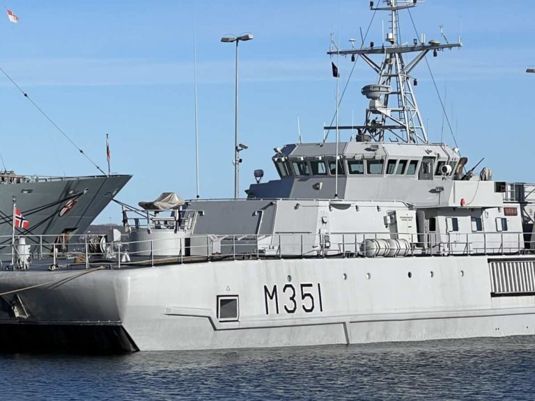 Naval vessels at the naval base in Kiel on February 19, 2023 ...