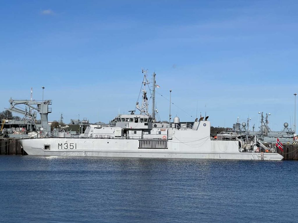 Naval vessels at the naval base in Kiel on February 19, 2023 ...