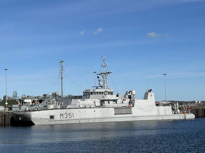 Naval vessels at the naval base in Kiel on February 19, 2023 ...