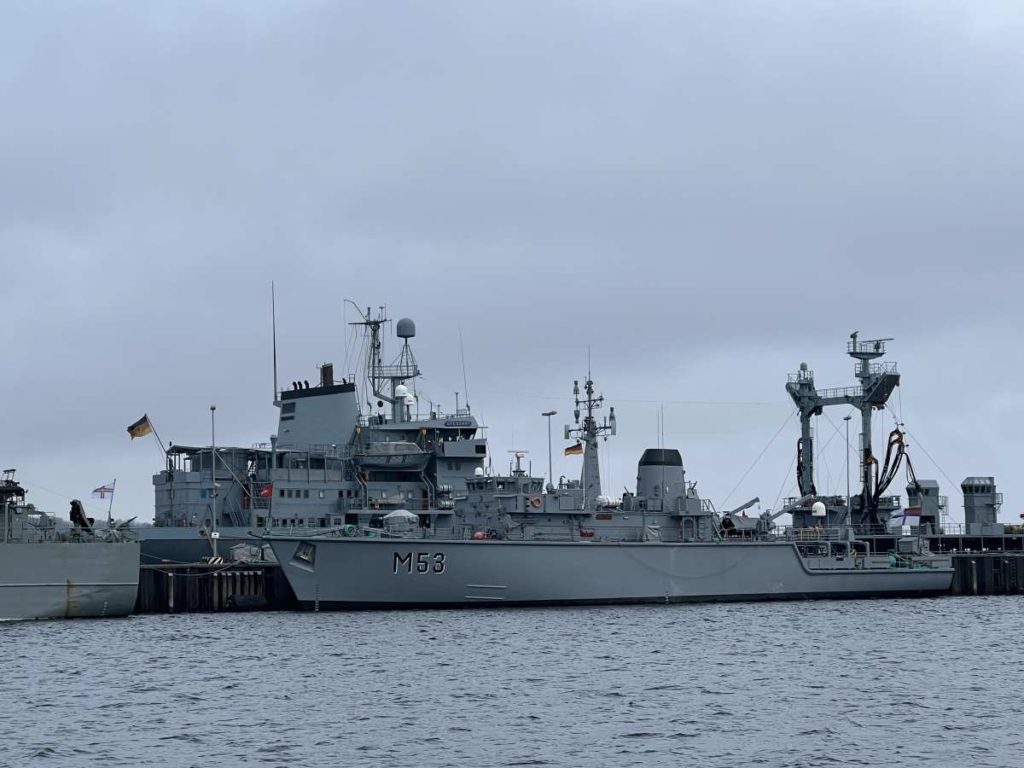 Naval ships in Kiel on March 12th, 2023 at the Gorch-Fock-Mole ...