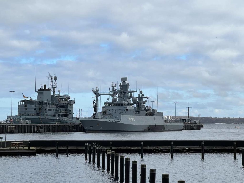 F 265 Köln Braunschweig-class corvette at the Kiel naval base ...