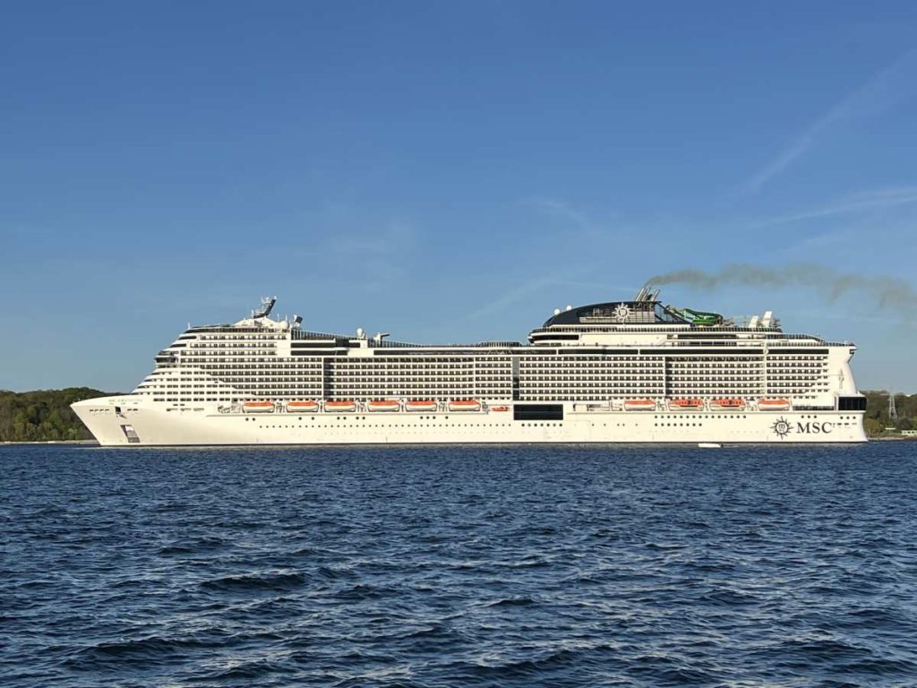 Cruise ship MSC Grandiosa in Kiel on May 7th, 2022 | ShipspottingMag.com