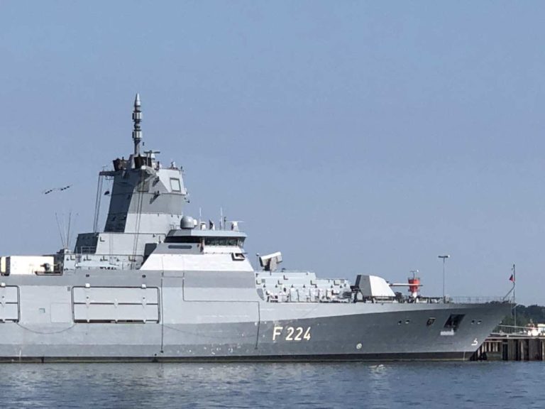Frigate Sachsen-Anhalt (F 224) at the naval base in Kiel ...
